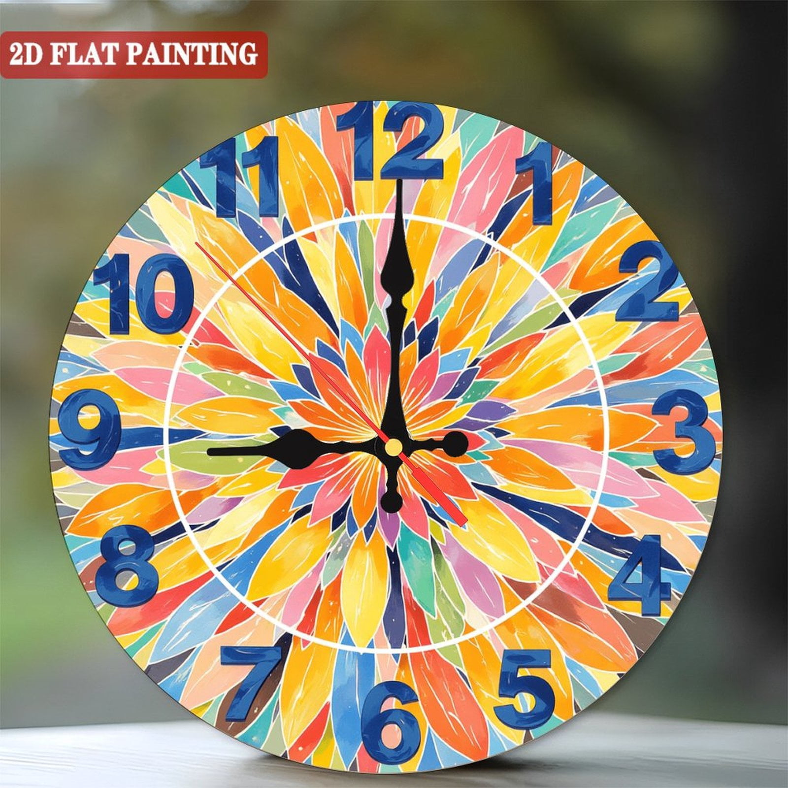 12 Inch Round Wooden Wall Clock - Silent Sweep Frameless Retro ...
