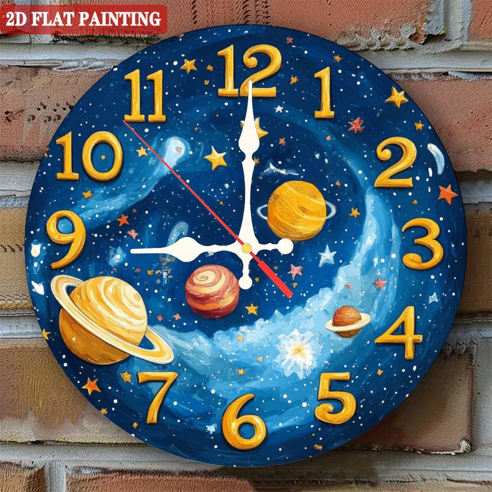 12 Inch Round Wooden Wall Clock - Silent Sweep Frameless Retro ...