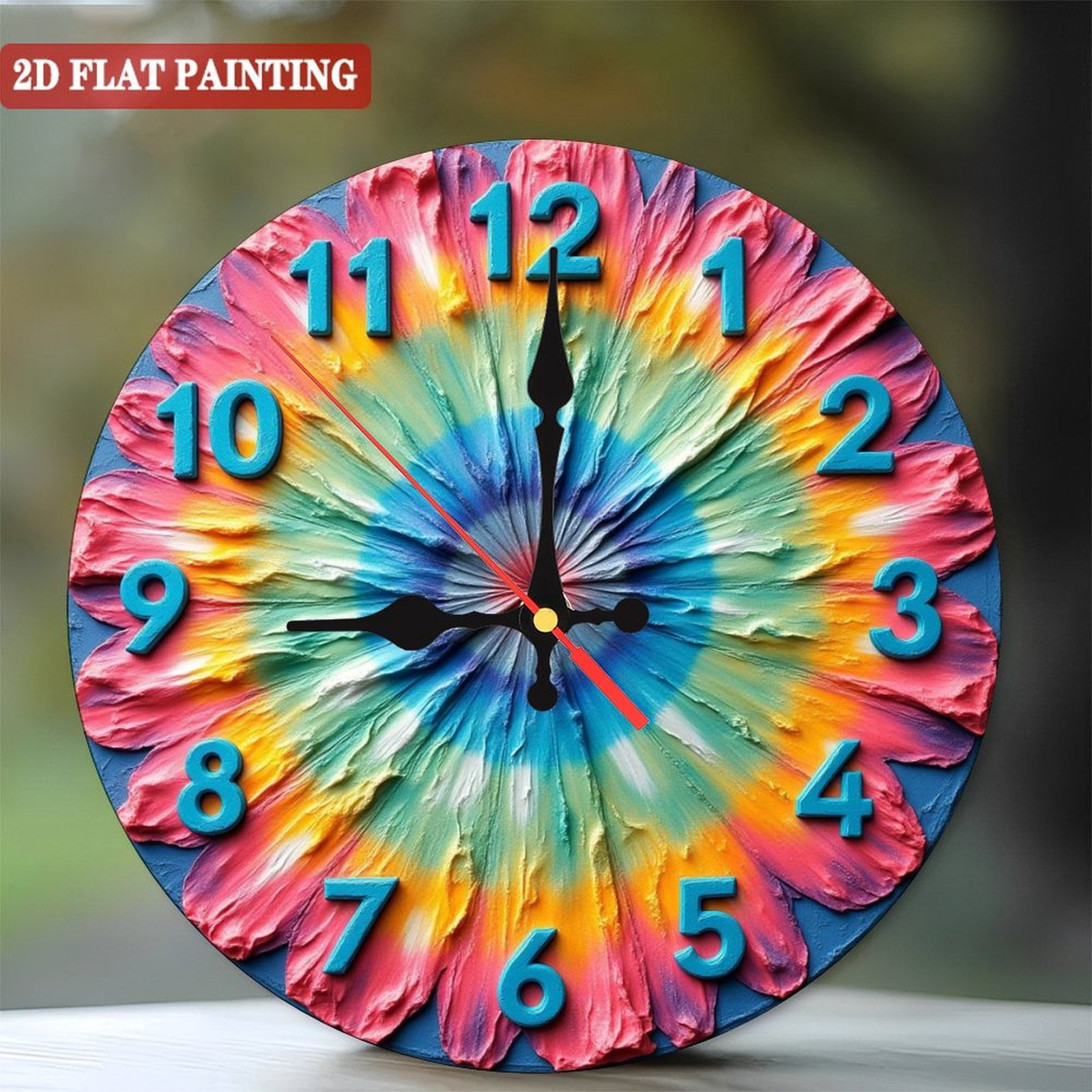 12 Inch Round Wooden Wall Clock - Silent Sweep Frameless Retro ...