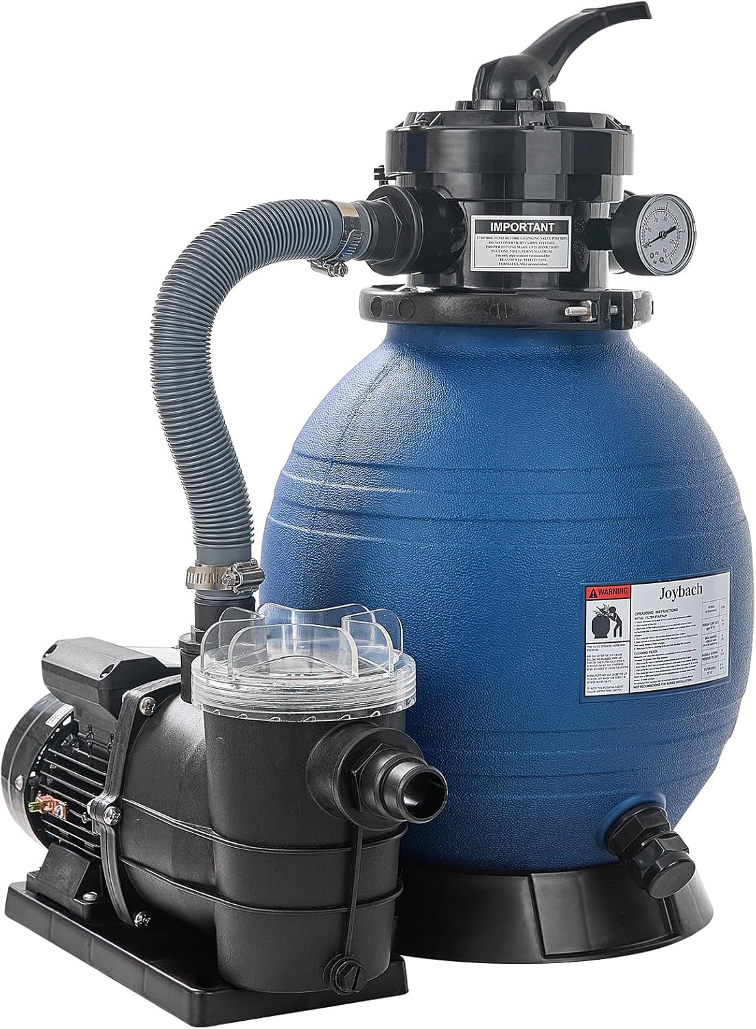 12 Inch Sand Pool Filter Pump, Sand Filter System 1/4 HP Pump High Flow ...
