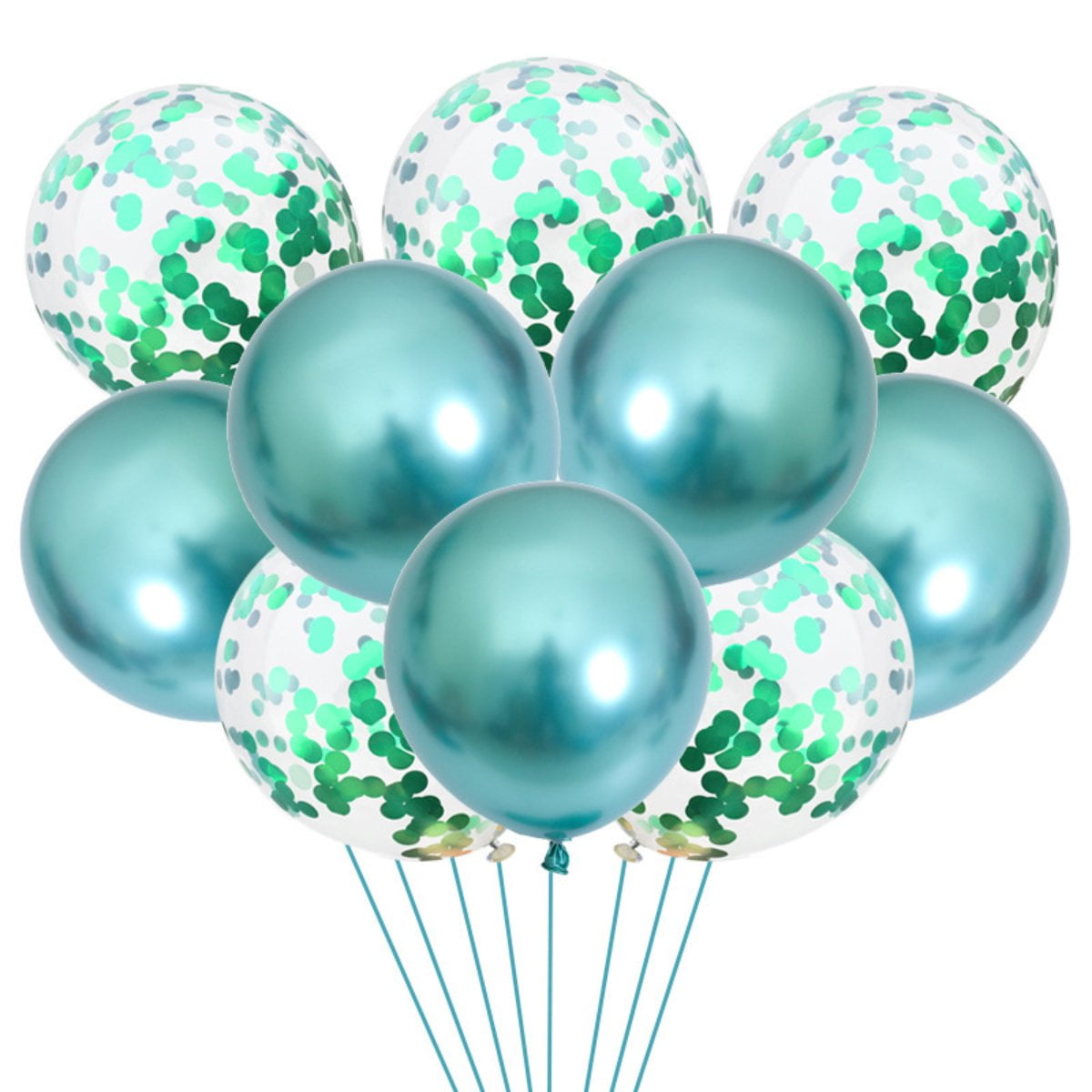 12 Inch Sequin Latex Balloon Set | Transparent Confetti Balloons ...