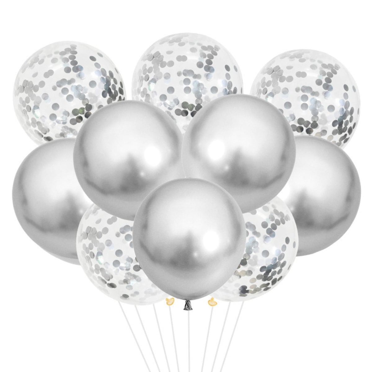 12 Inch Sequin Latex Balloon Set | Transparent Confetti Balloons ...
