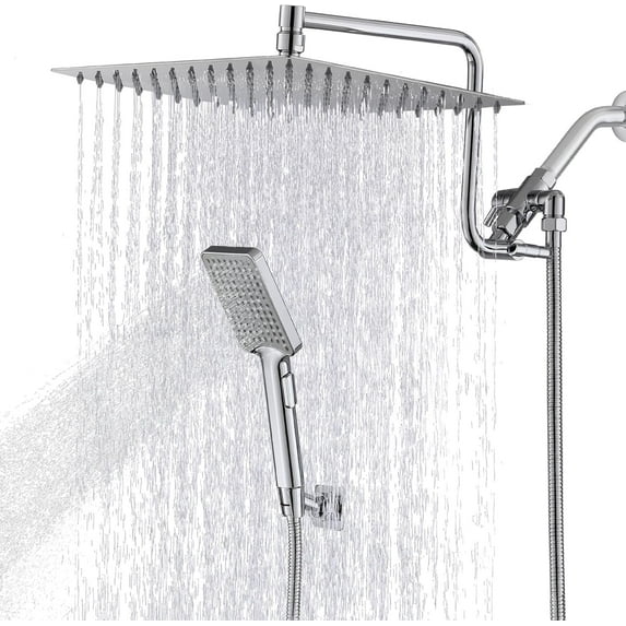12 Inch Shower with Handheld Combo- Rain Shower with Handheld ...