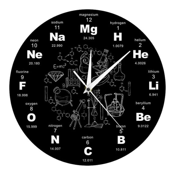 12 Inch Silent Math Themed Wall Clock Modern Decorative Timepiece for ...