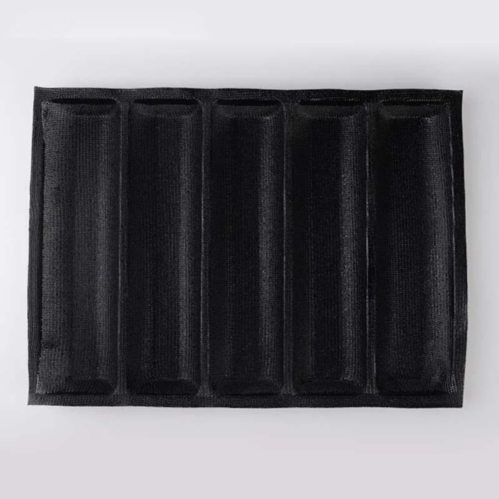 12 Inch Silicone French Bread Pan Non-Stick Baking Tray 5 Loaf Baguette ...