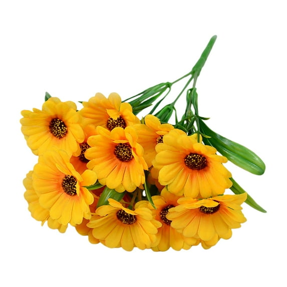 12 Inch Silk Artificial Daisy Flowers, White Daisy Fake Flower Bouquet ...