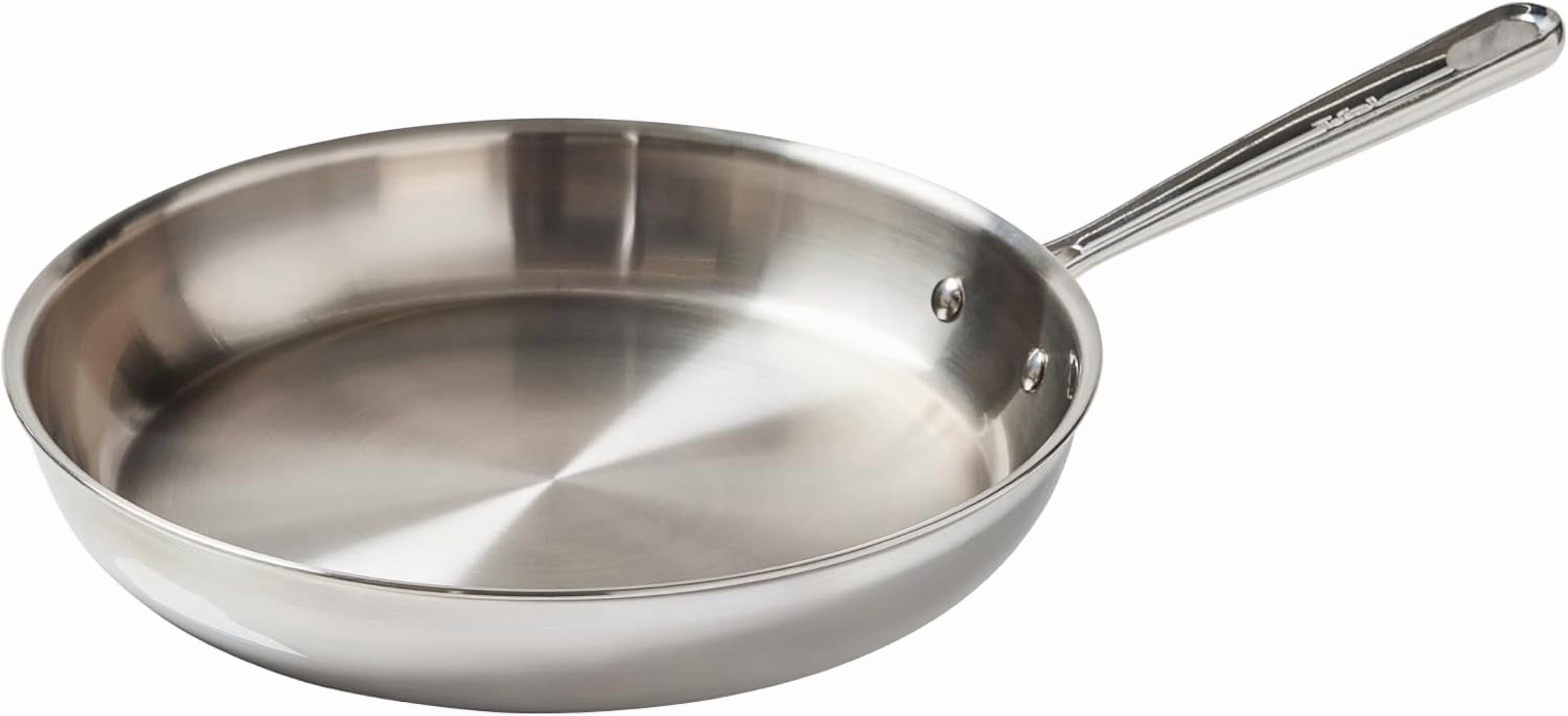 12-Inch Silver Tri-Ply Stainless Steel Fry Pan – Induction Compatible ...