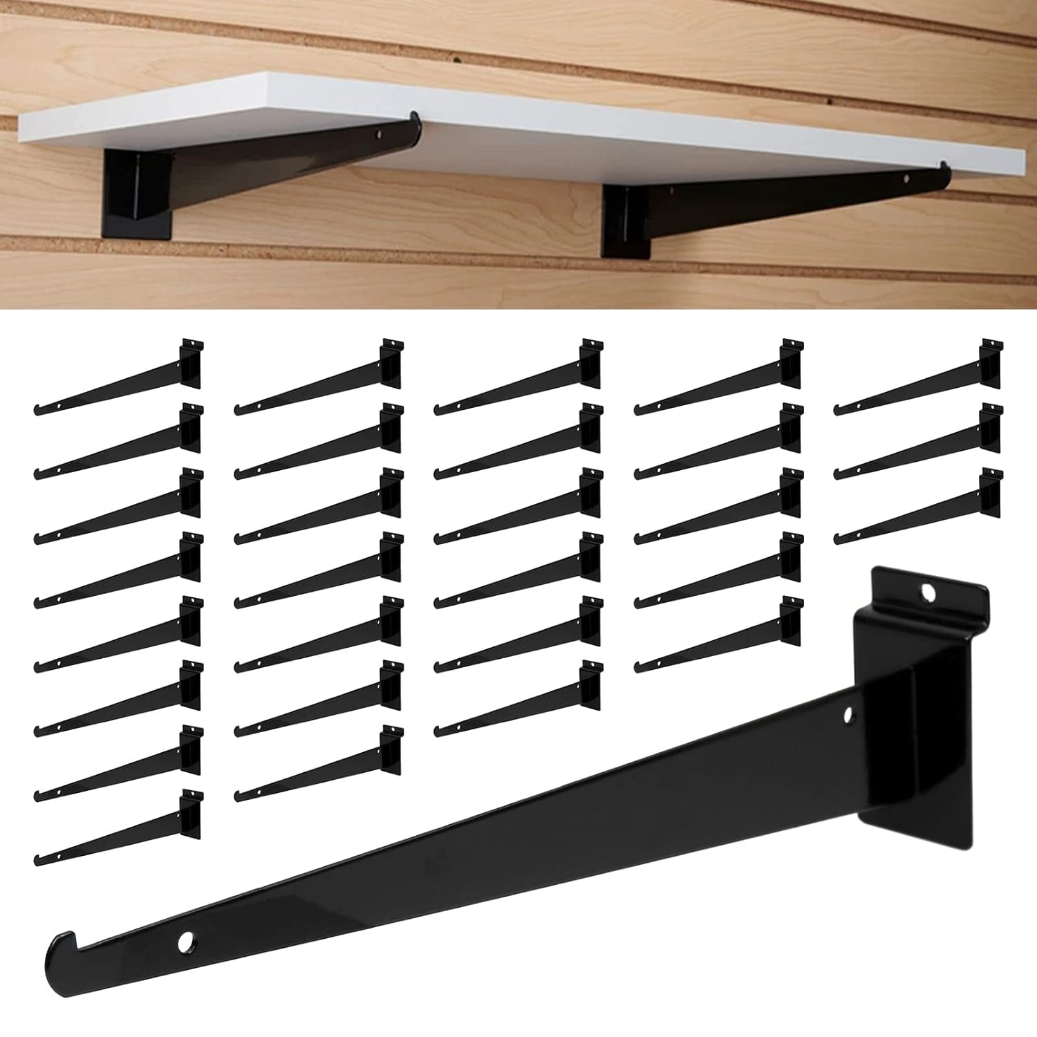 12 Inch Slatwall Knife Shelf Accessories Heavy Duty Slatwall Brackets ...