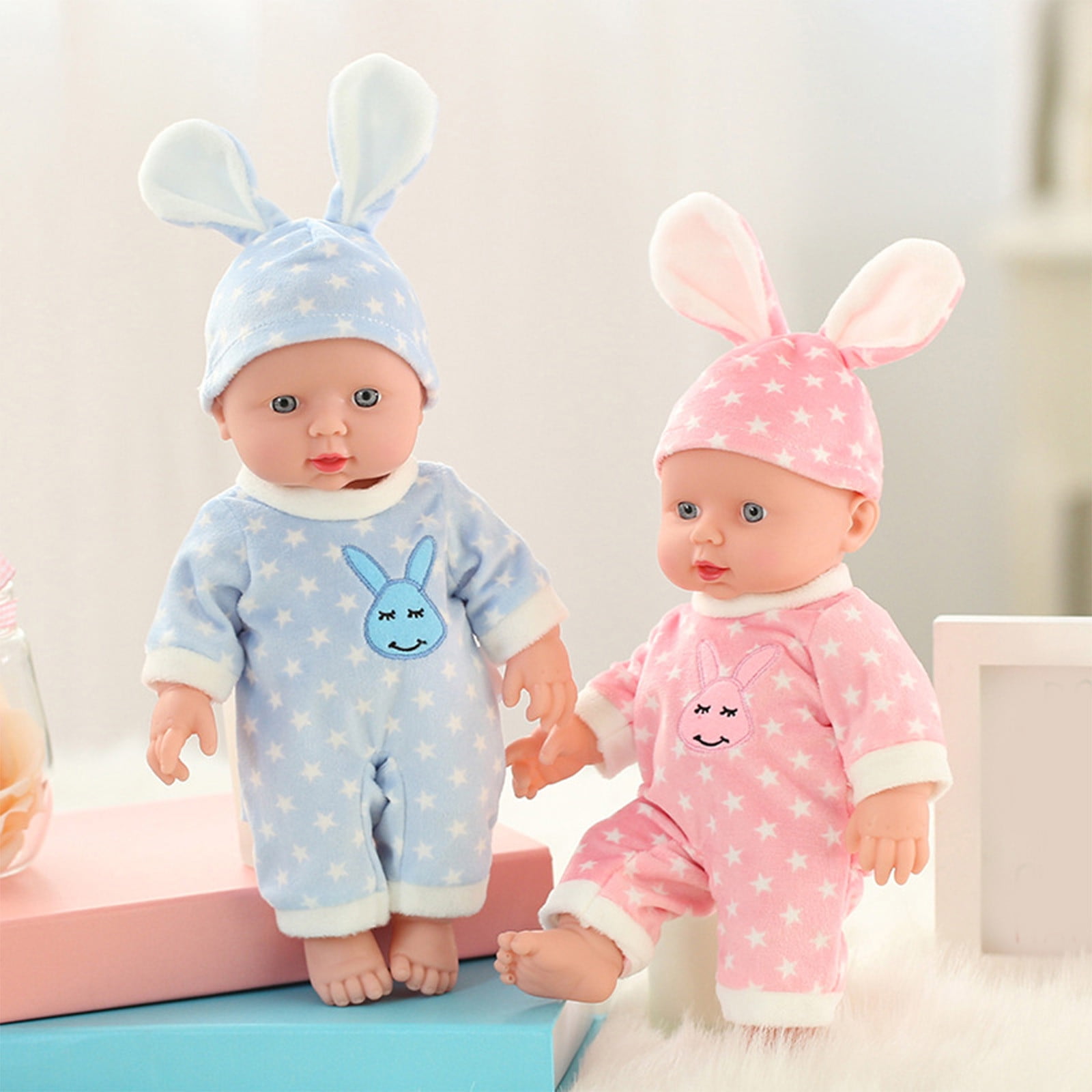 12 Inch Soft Doll with Accessories Set, Cuddly 360° Rotating Limbs Baby ...