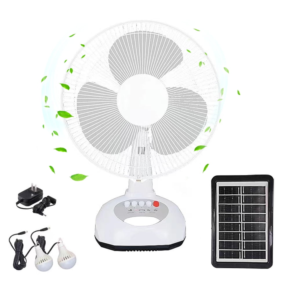 12 Inch Solar Oscillating Fan 3W Solar Powered Table Fan Built-in ...
