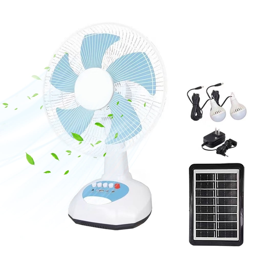 12 Inch Solar Oscillating Fan 3W Solar Powered Table Fan Built-in ...