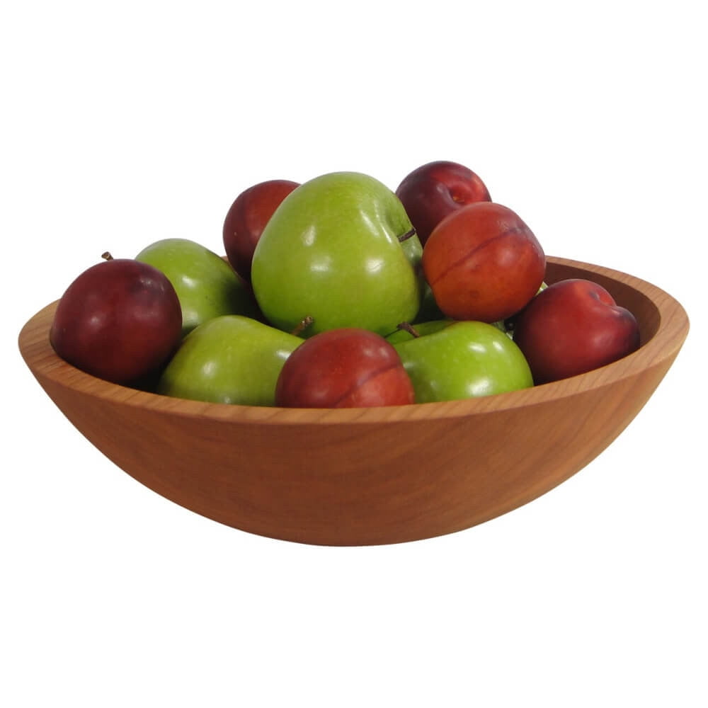 Premium 12 Inch Solid Cherry Wooden Bowl, Hand-Turned, Food-Safe, Made ...