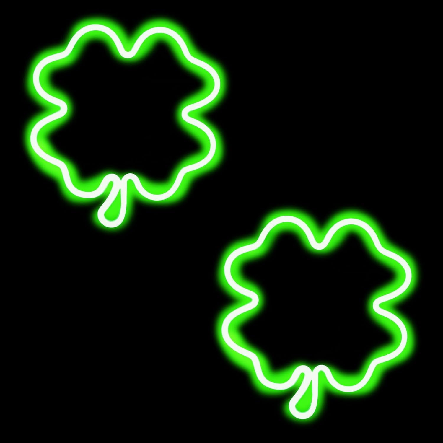 12 Inch St Patricks Day Clover Light Decoration, Green Shamrock LED St ...