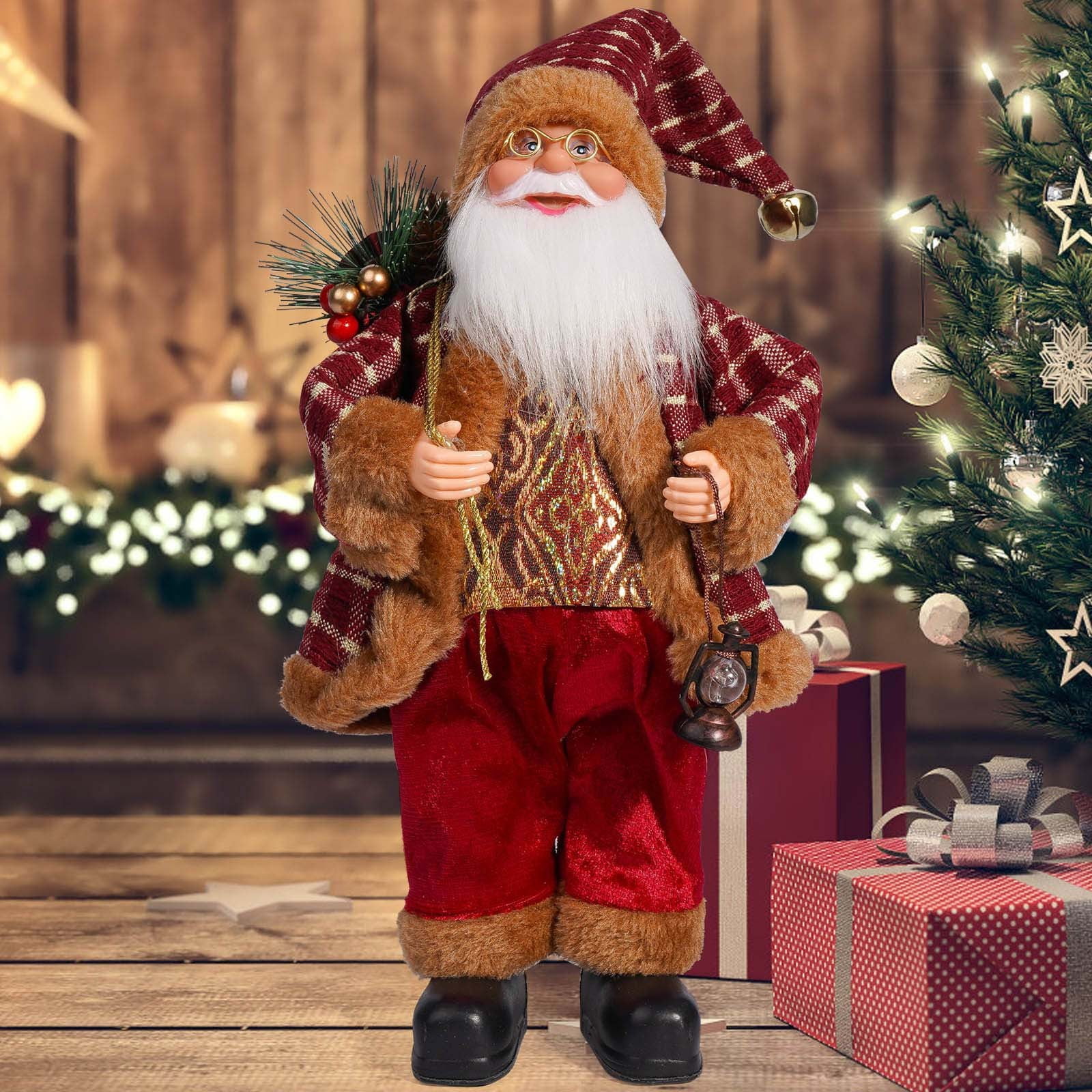 12-Inch Standing Santa Figurine, Window and Tabletop Décor for Charming ...