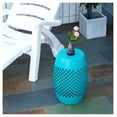 12 Inch Steel Outdoor Side Table Round Patio End Table Blue Accent ...