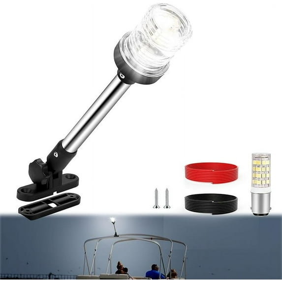12 Inch Stern Light Bimini Top Anchor Light, LED Pontoon Navigation ...