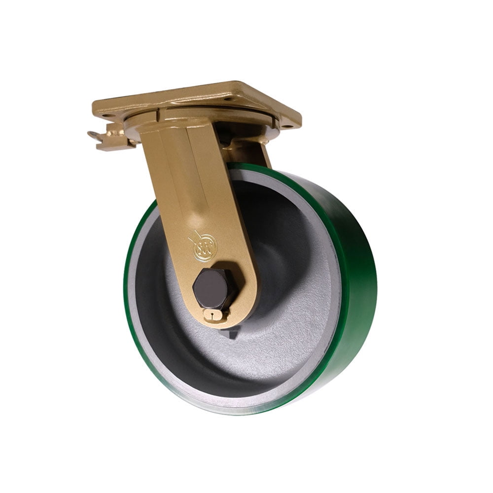 12 Inch Super Heavy Duty Green Poly Wheel Swivel Caster and Welded ...