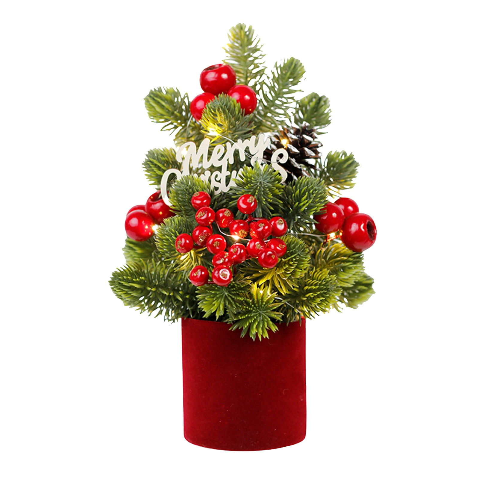 12-Inch Tabletop Artificial Christmas Tree with LED Lights - Mini ...