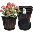 12 Inch Tall Plant Pots, 4 Pack Large Flower Planters with Drainage ...