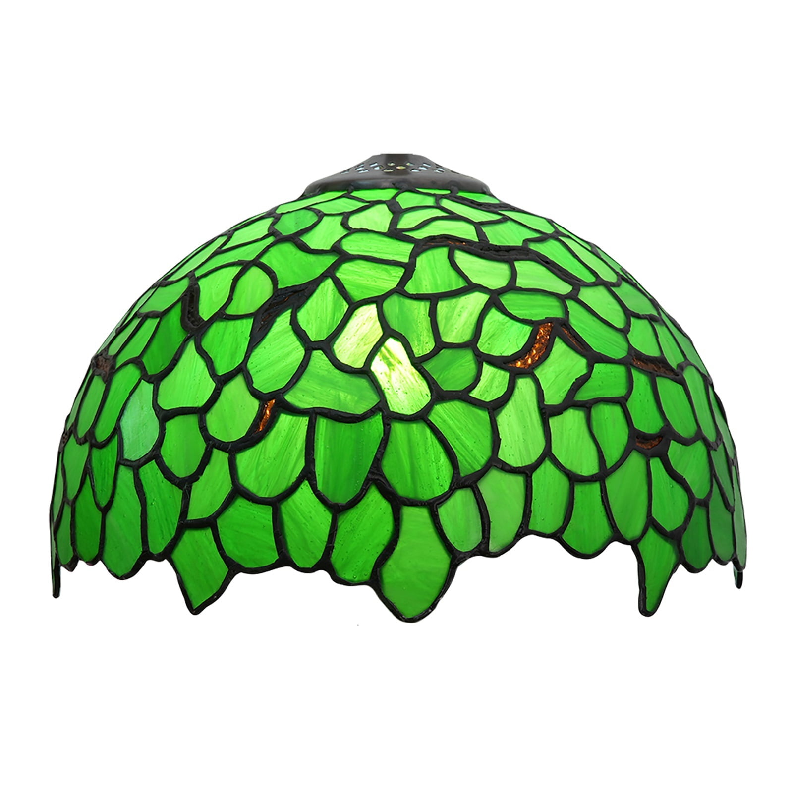 12 Inch Tiffany Style Stained Glass Lamp Shade Green Leaf Lamp Shade ...