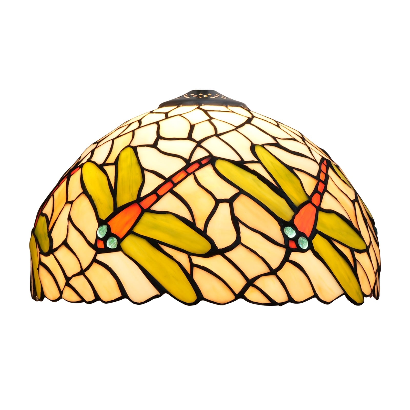 12 Inch Tiffany Style Stained Glass Lamp Shade Yellow dragonfly Lamp ...