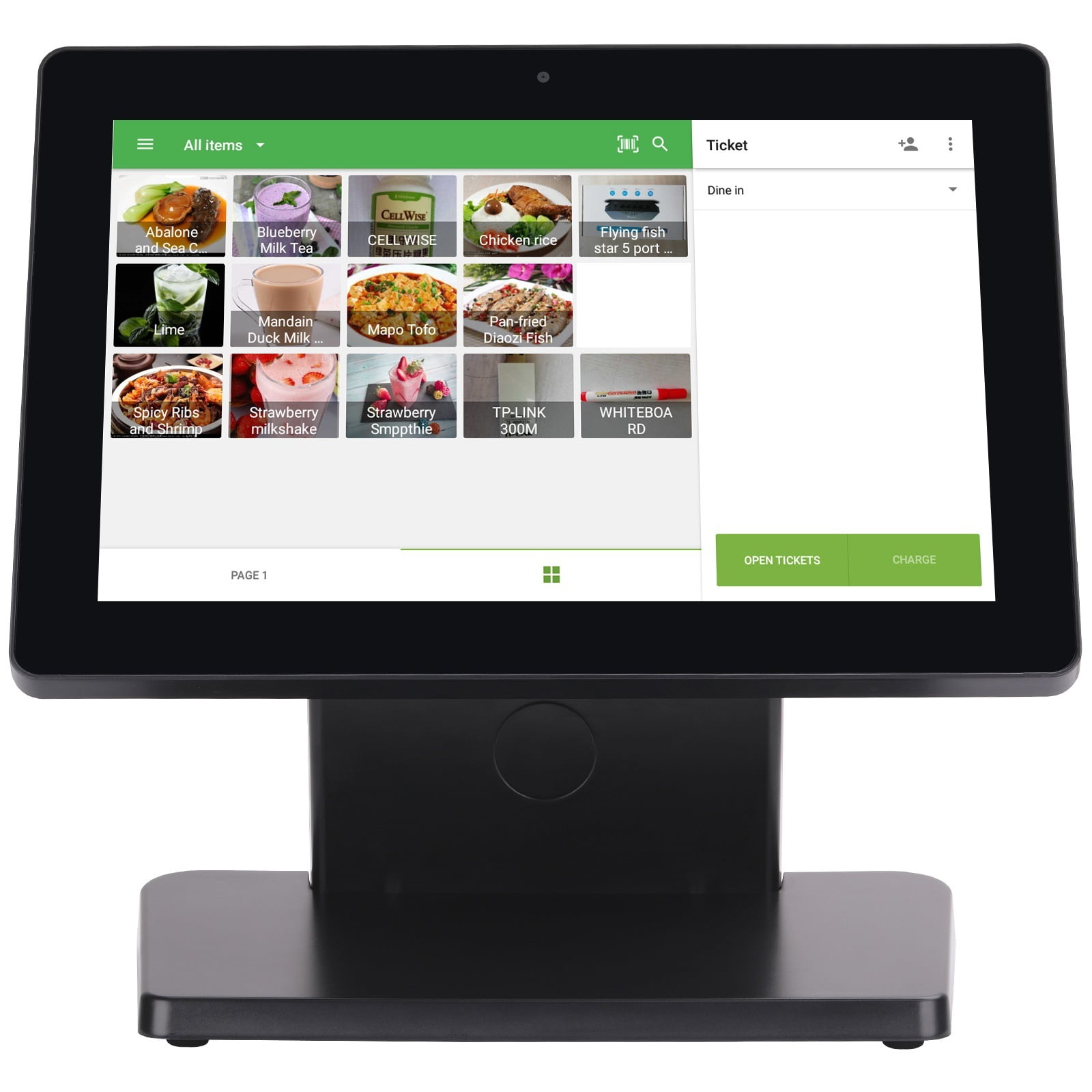 12 Inch Touch Screen Tablet POS System Cash Register With Software For ...