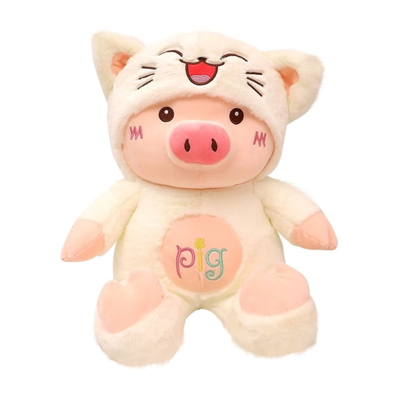 12-Inch Transformable Pig Plush Toy that Unzips into a Blanket, Multi ...