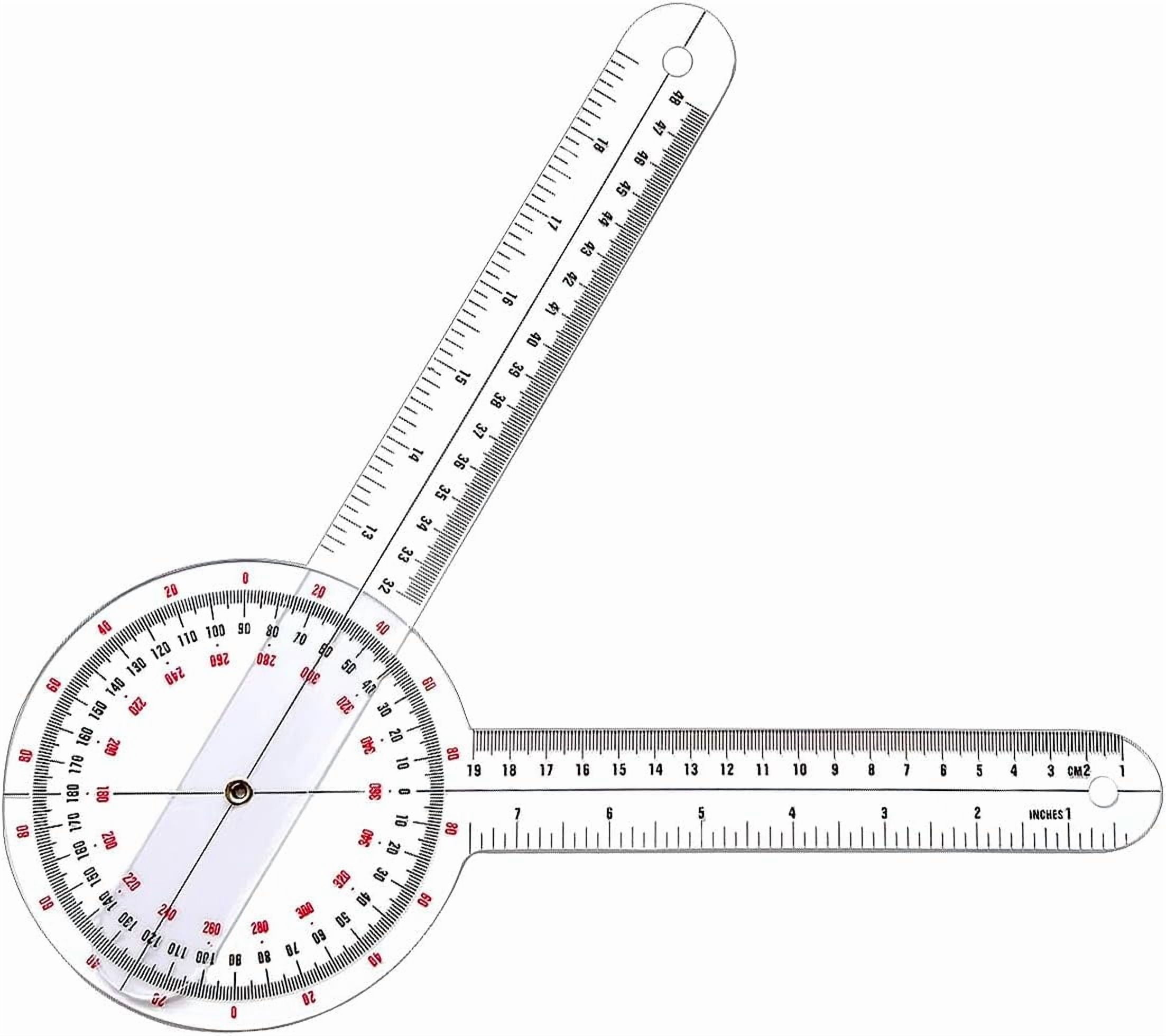 12 Inch Transparent Orthopedic Angle Ruler Plastic Goniometer, 360 ...