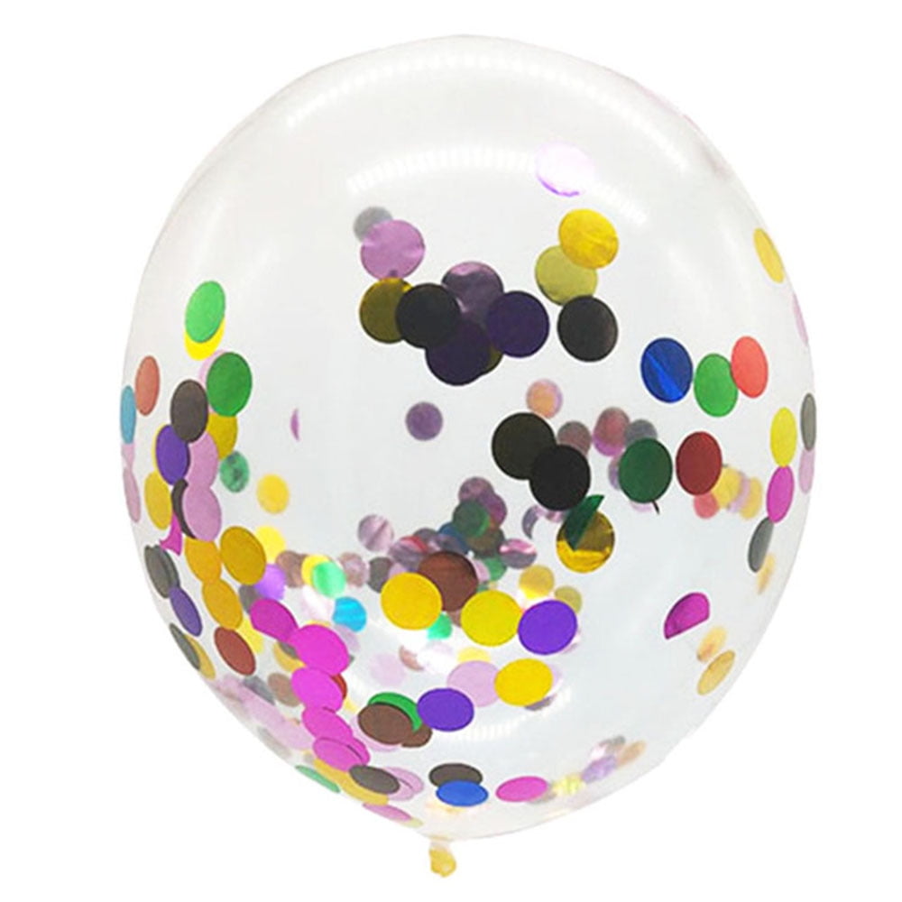 12 Inch Transparent Round Long Confetti Sequins Latex Balloon Donut ...