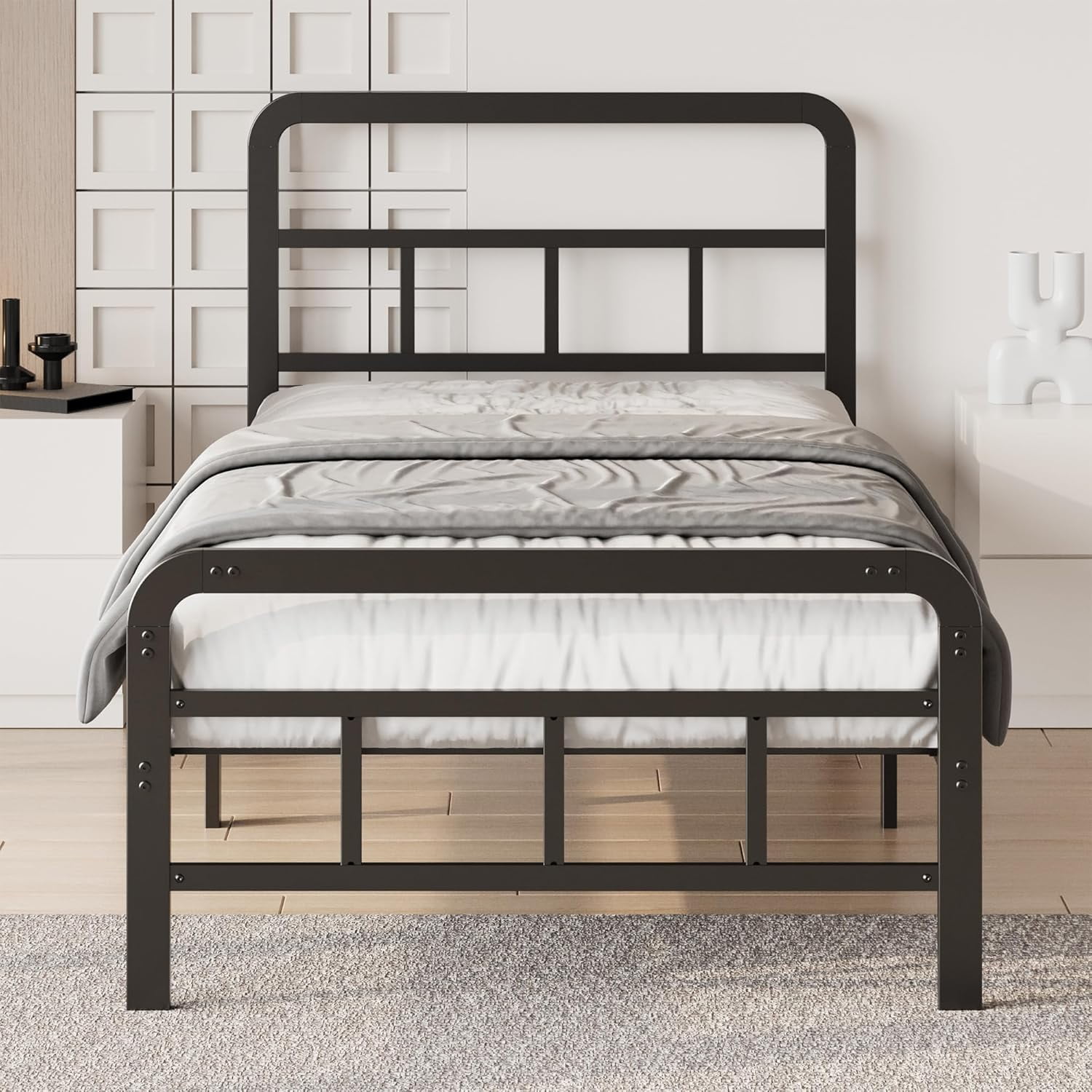 12 Inch Twin Bed Frames with Headboard and Footboard, No Box Spring ...
