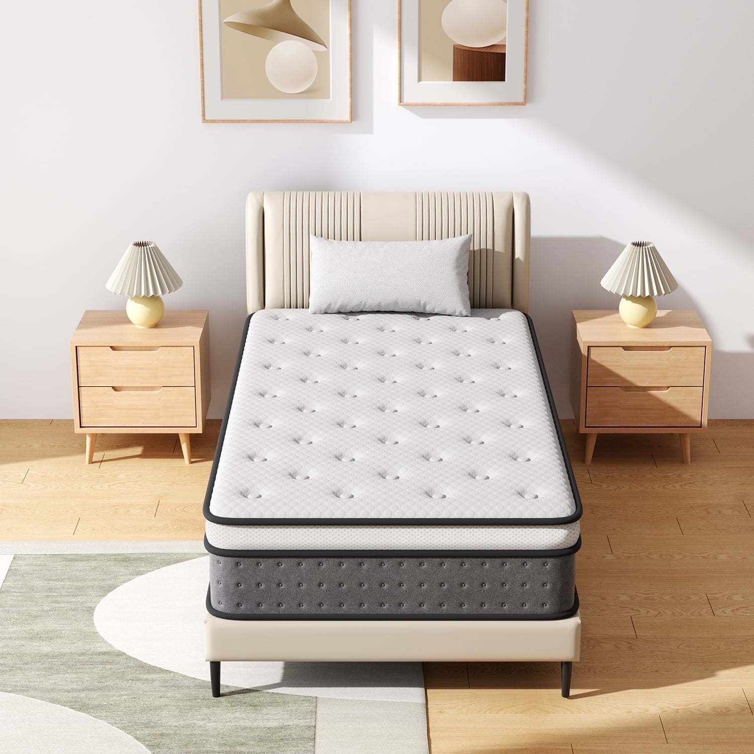 Twin Mattress, Gusoul 12 inch Hybrid Mattress in a Box, Memory Foam ...