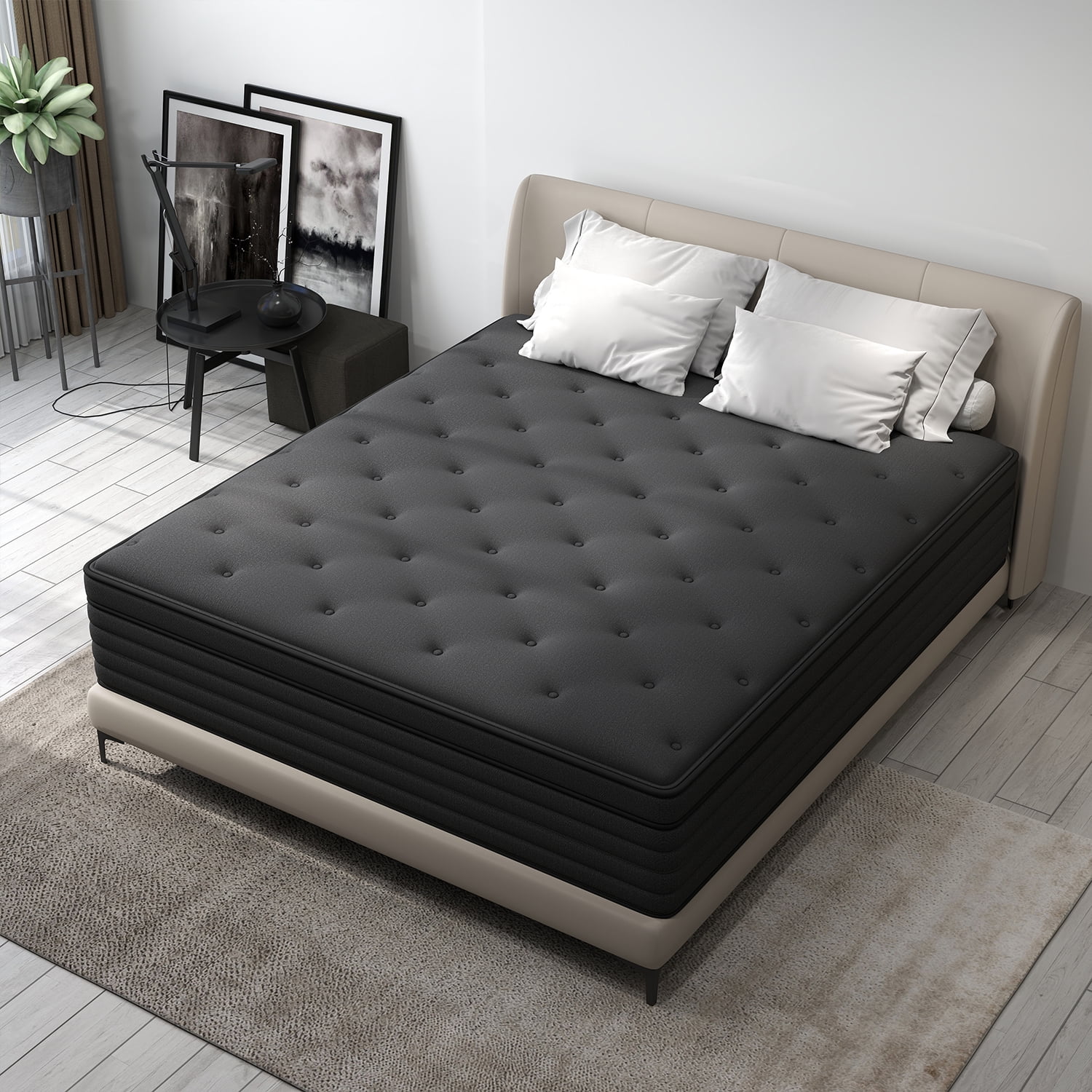 12 Inch Twin Size Medium Firm Hybrid Mattress Thickness Bed In A Box ...