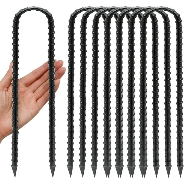12-Inch U Stakes for Ground, 8-Pack Trampoline Stakes Anchors High Wind ...