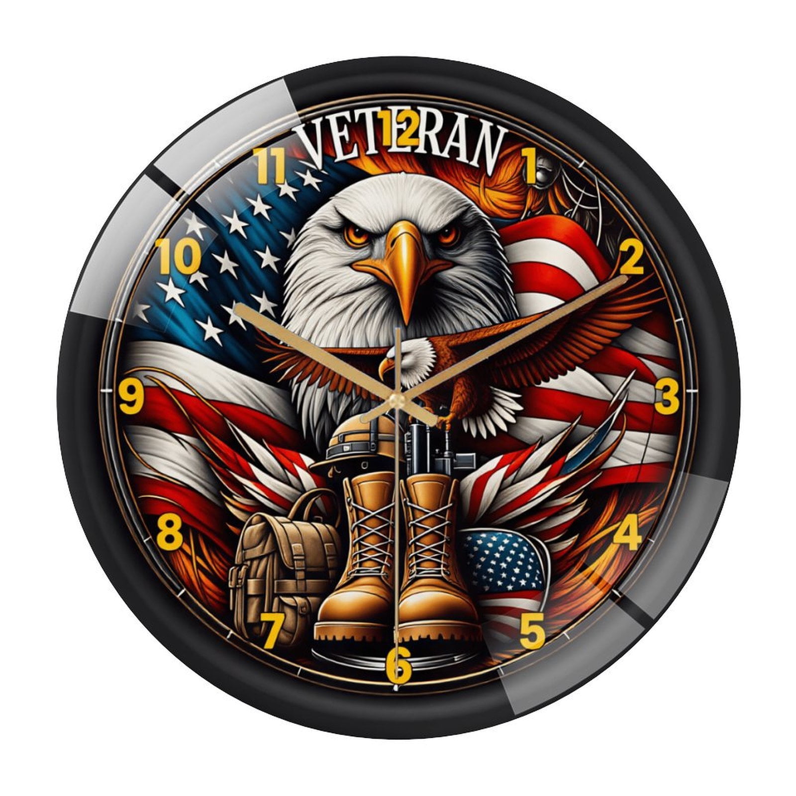 12 Inch Veterans Day Wall Clock, Patriotic- Veteran Clock, Gift For ...