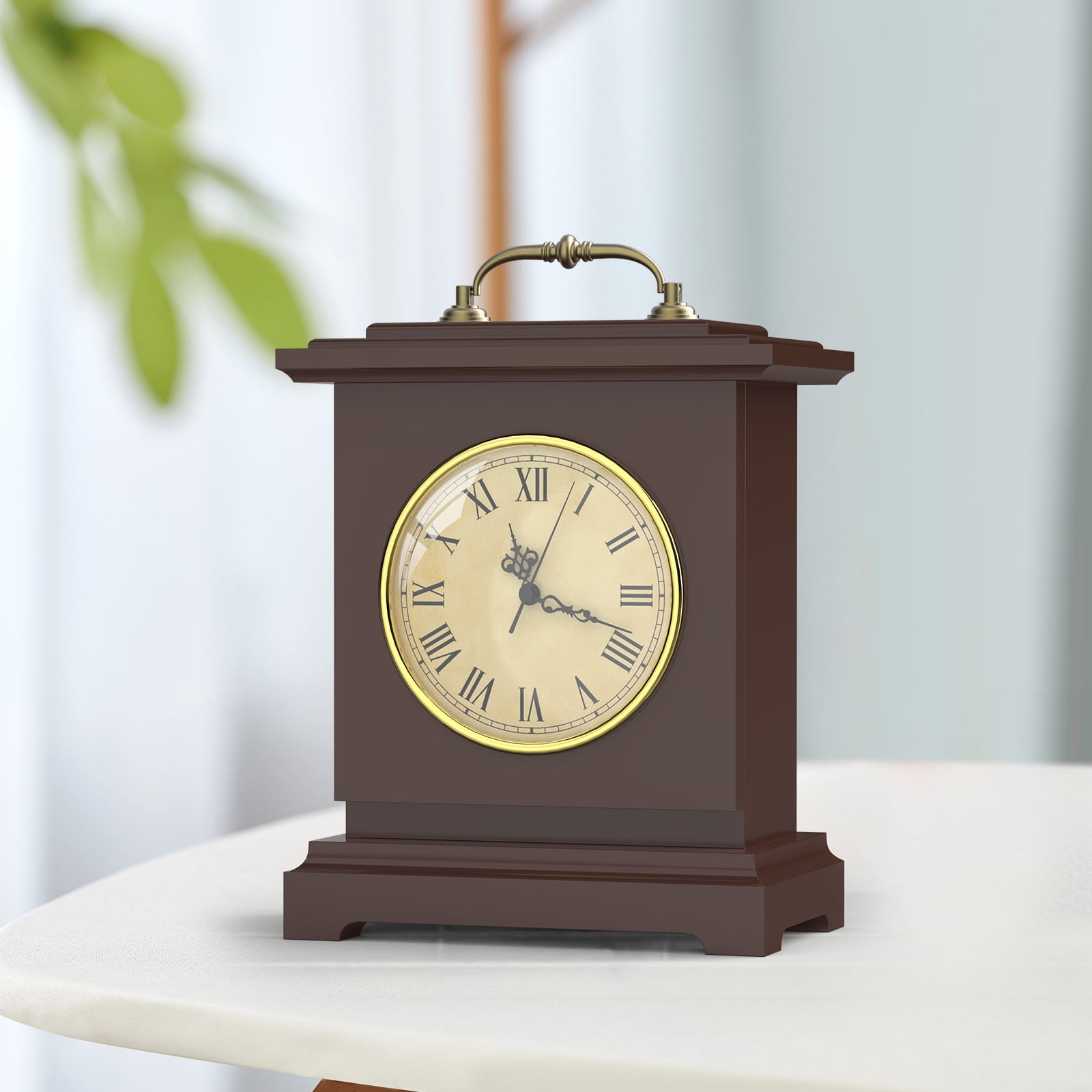 12 Inch Vintage Mantel Clock with Hidden Storage, Square Table Clock ...