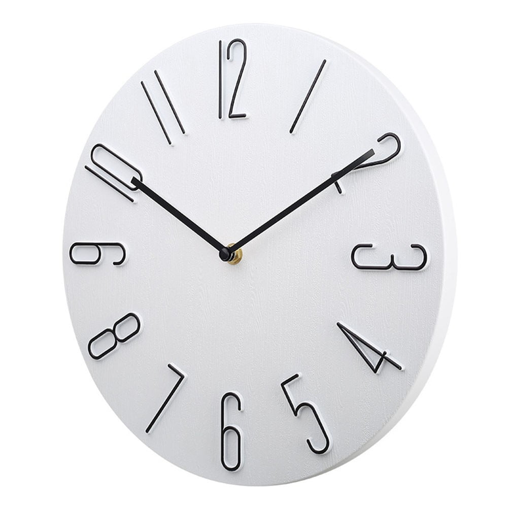 12-Inch Wall Clock, Analog Quartz Clock with Large Numbers, Silent ...