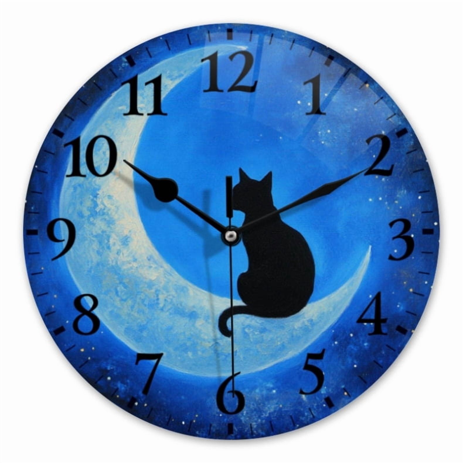 12 Inch Wall Clock Battery Operated Round Clock for Office, Kitchen ...