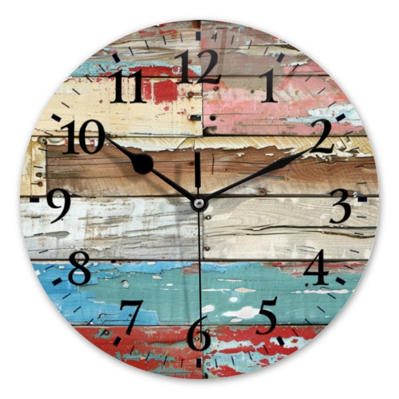 12 Inch Wall Clock Battery Operated Round Clock for Office, Kitchen ...