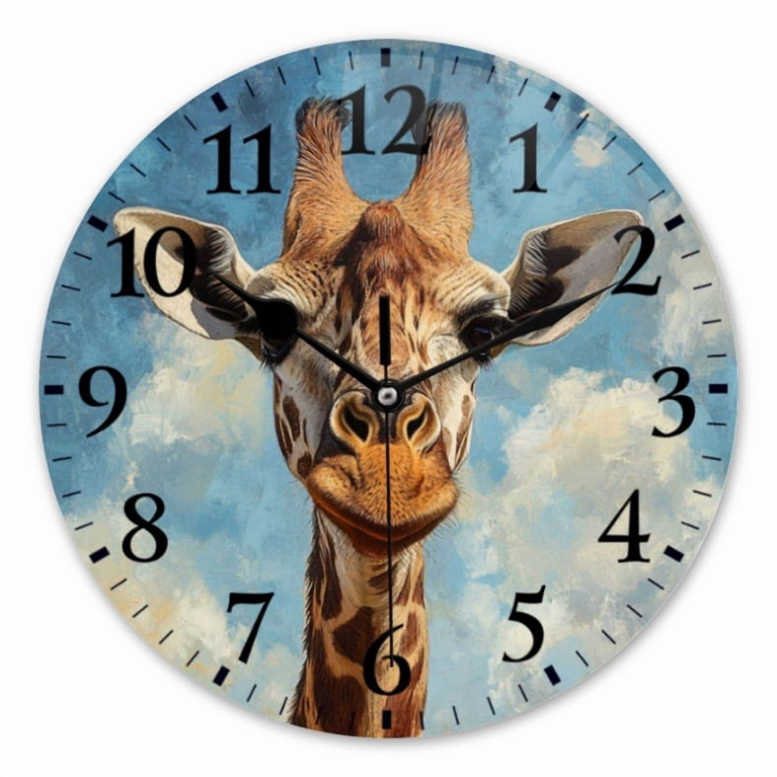12 Inch Wall Clock Battery Operated Round Clock for Office, Kitchen ...
