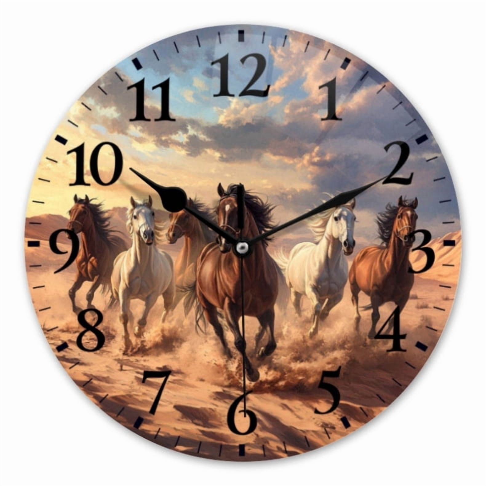 12 Inch Wall Clock Battery Operated Round Clock for Office, Kitchen ...