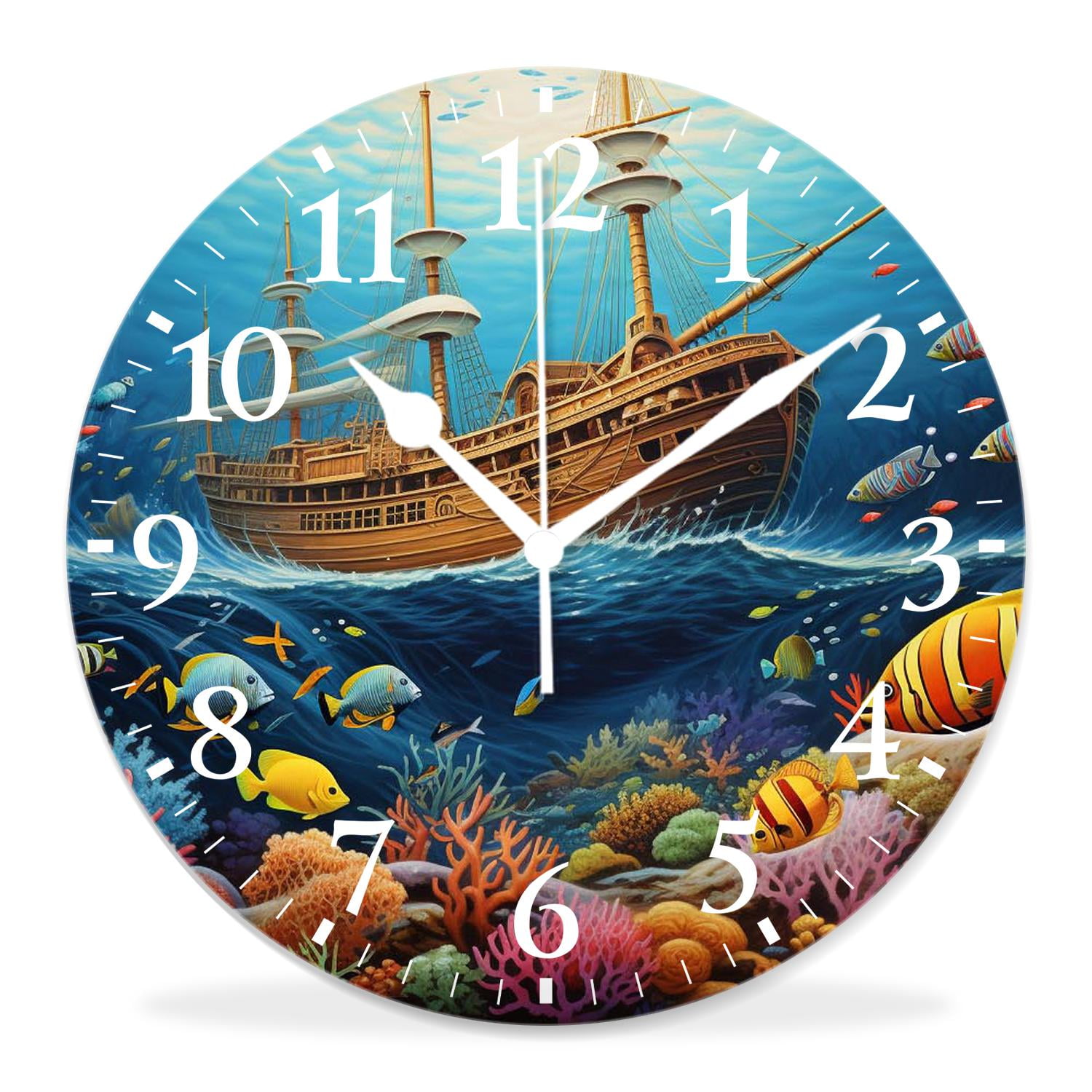 12 Inch Wall Clock Battery Operated Silent Clock Decorative for Office ...