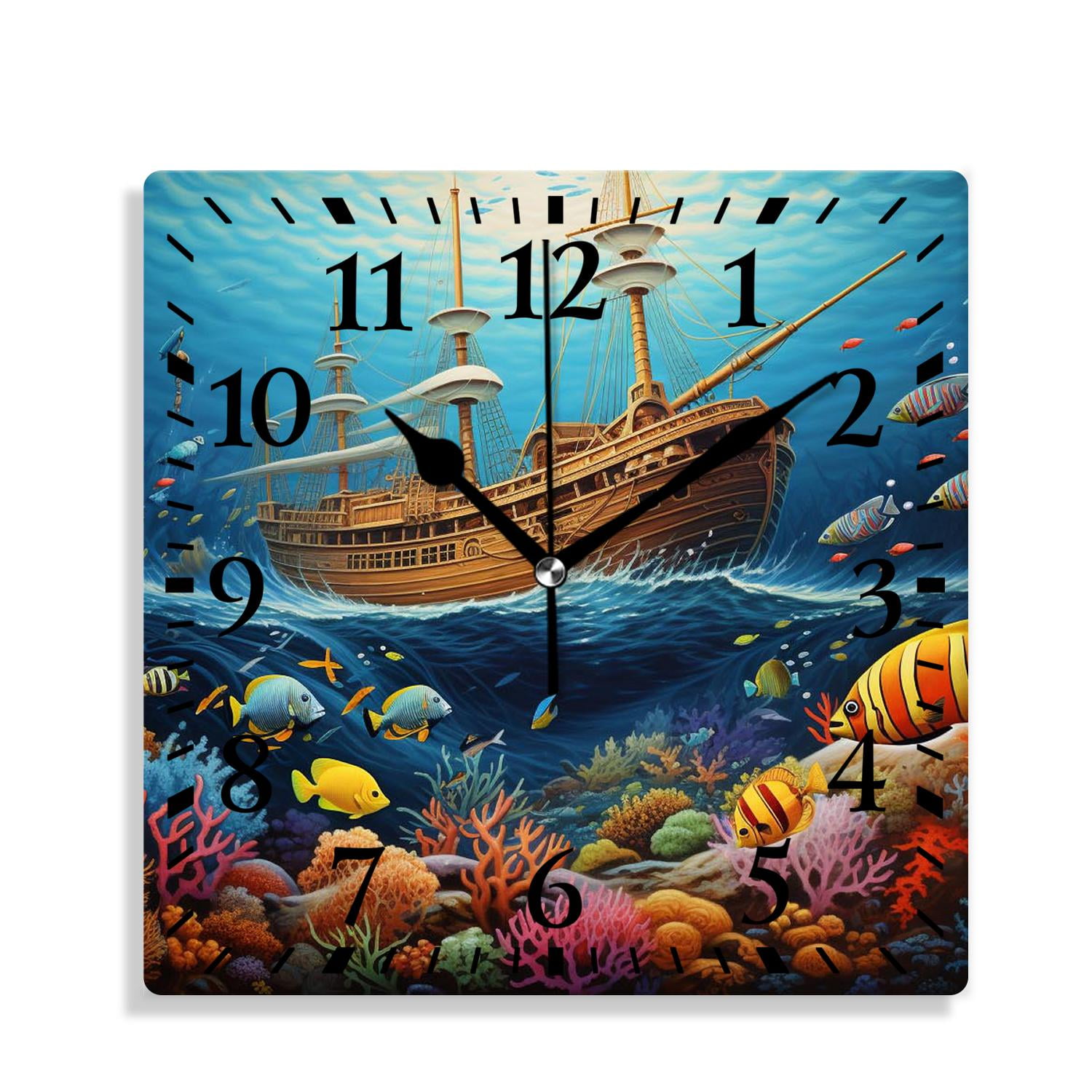 12 Inch Wall Clock Battery Operated Silent Clock Decorative for Office ...