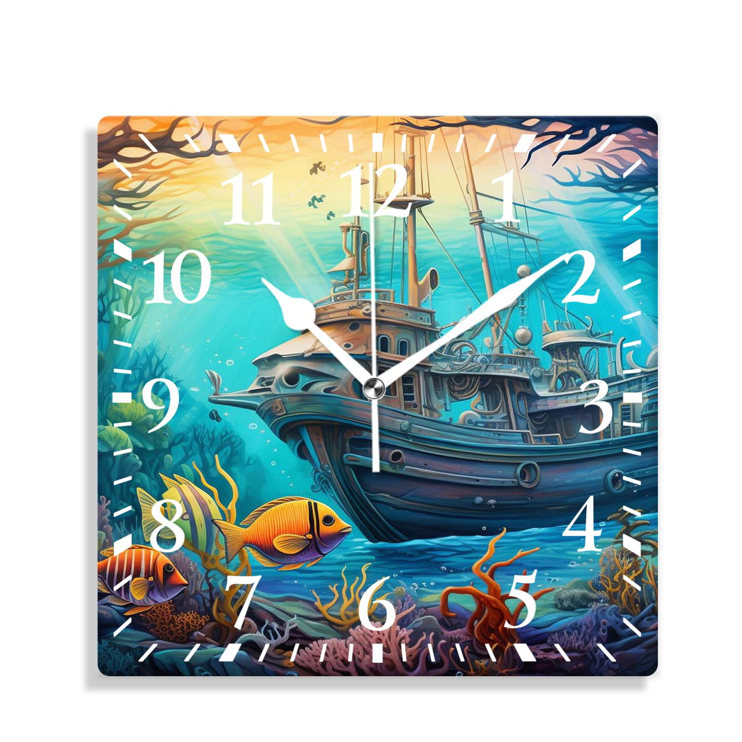 12 Inch Wall Clock Battery Operated Silent Clock Decorative for Office ...