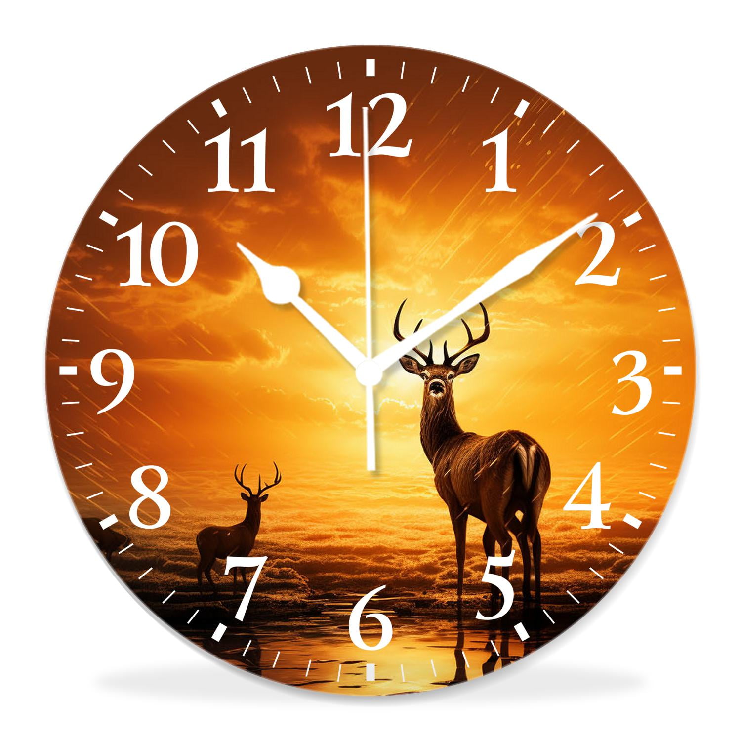 12 Inch Wall Clock Battery Operated Silent Clock Decorative for Office ...