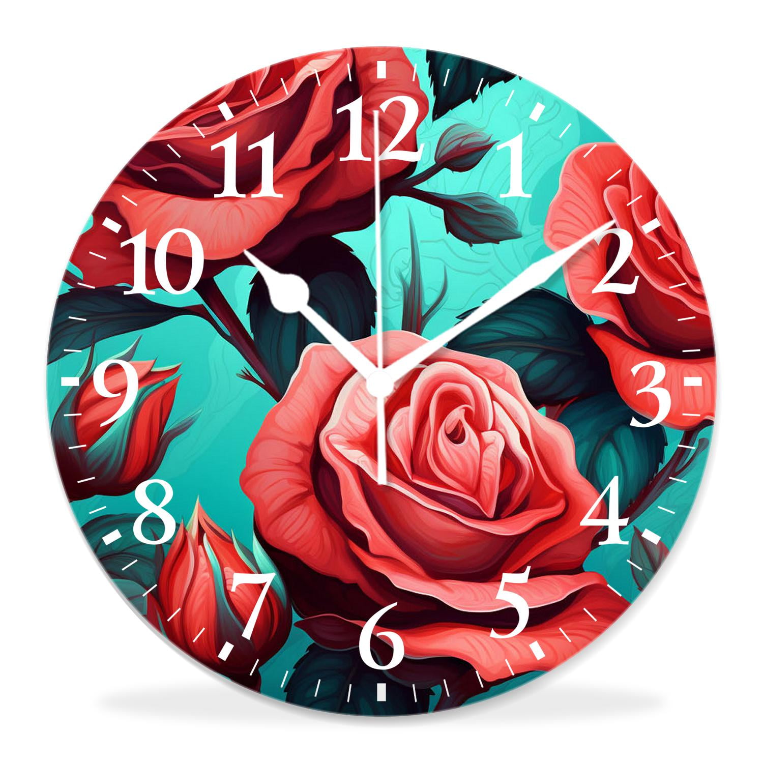 12 Inch Wall Clock Battery Operated Silent Clock Decorative for Office ...