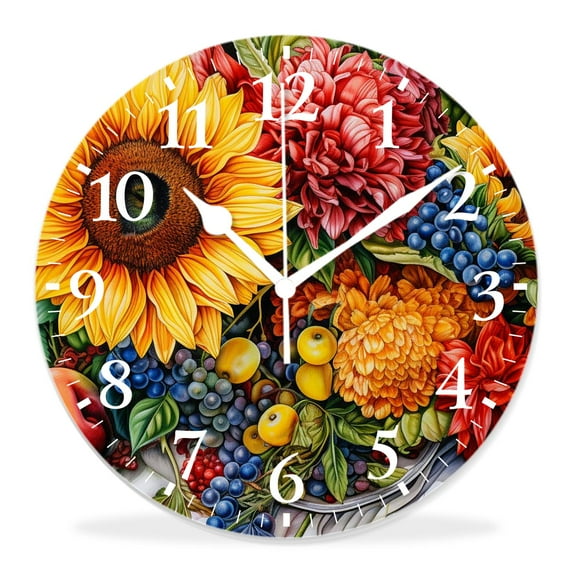 12 Inch Wall Clock Battery Operated Silent Clock Decorative for Office ...