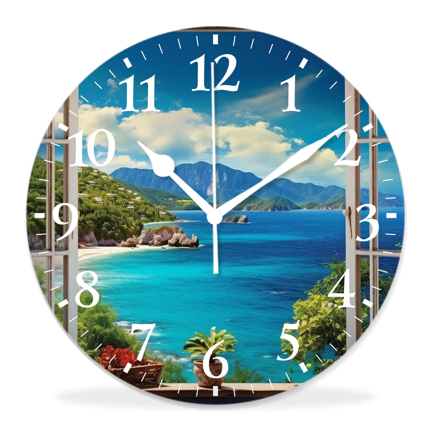 12 Inch Wall Clock Battery Operated Silent Clock Decorative for Office ...