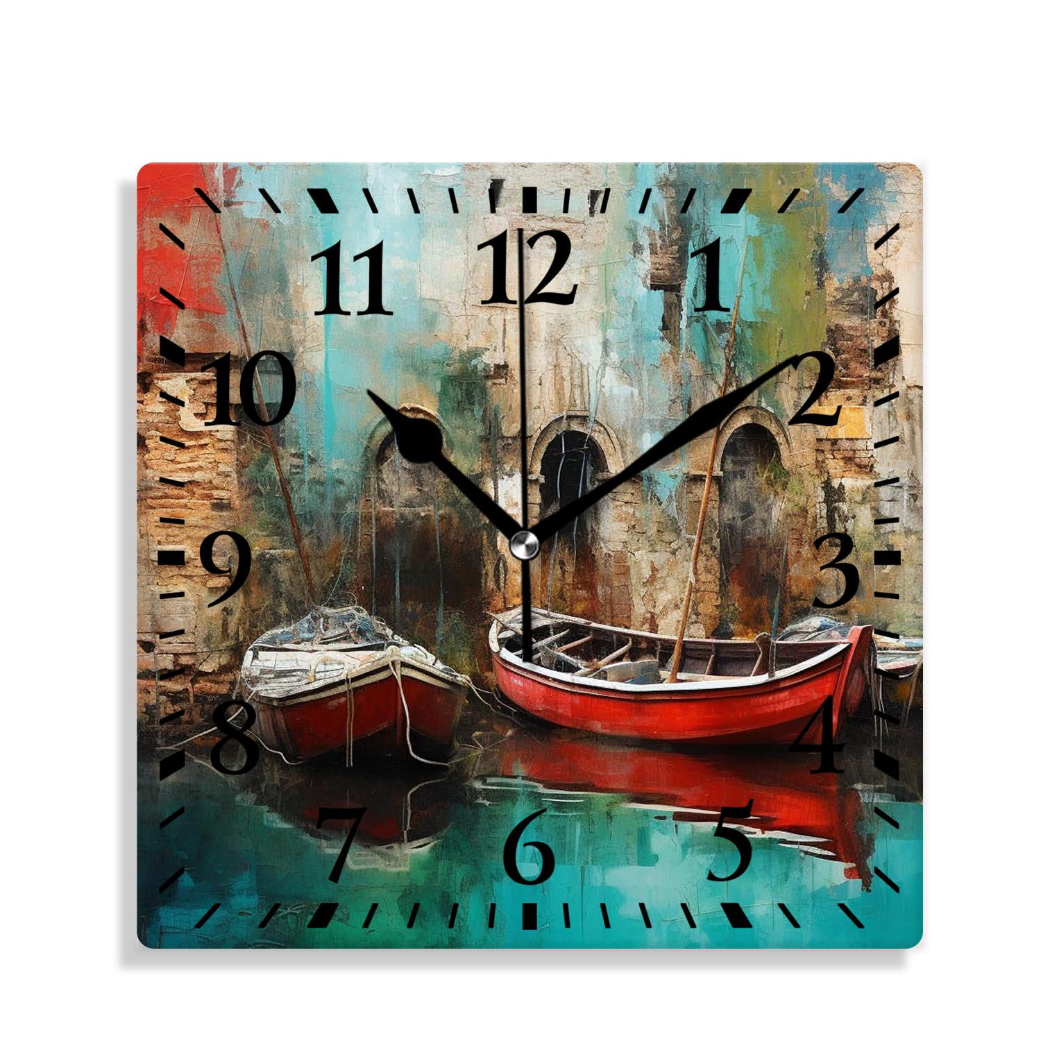 12 Inch Wall Clock Battery Operated Silent Clock Decorative for Office ...