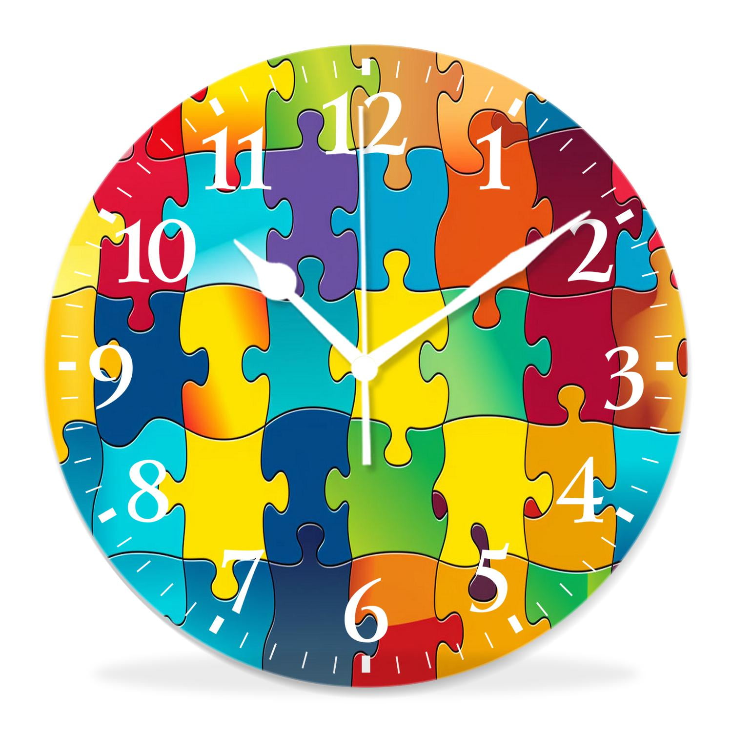 12 Inch Wall Clock Battery Operated Silent Clock Decorative for Office ...