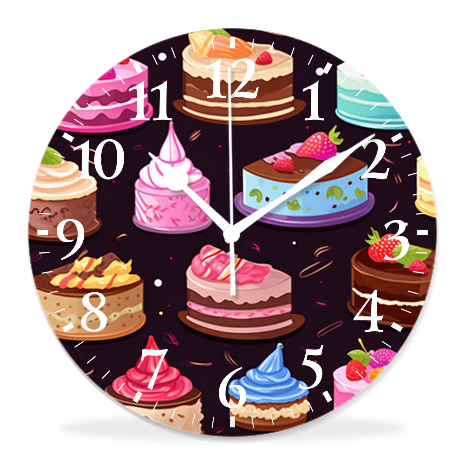 12 Inch Wall Clock Battery Operated Silent Clock Decorative for Office ...